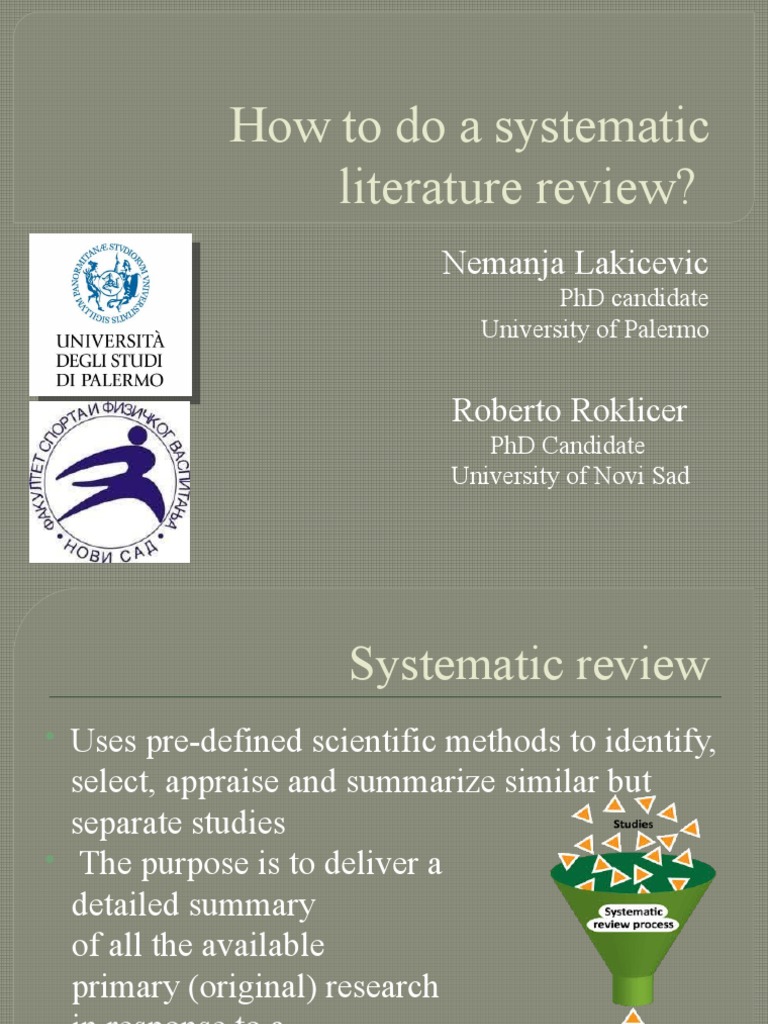 How To Do A Systematic Literature Review?: Nemanja Lakicevic | PDF ...