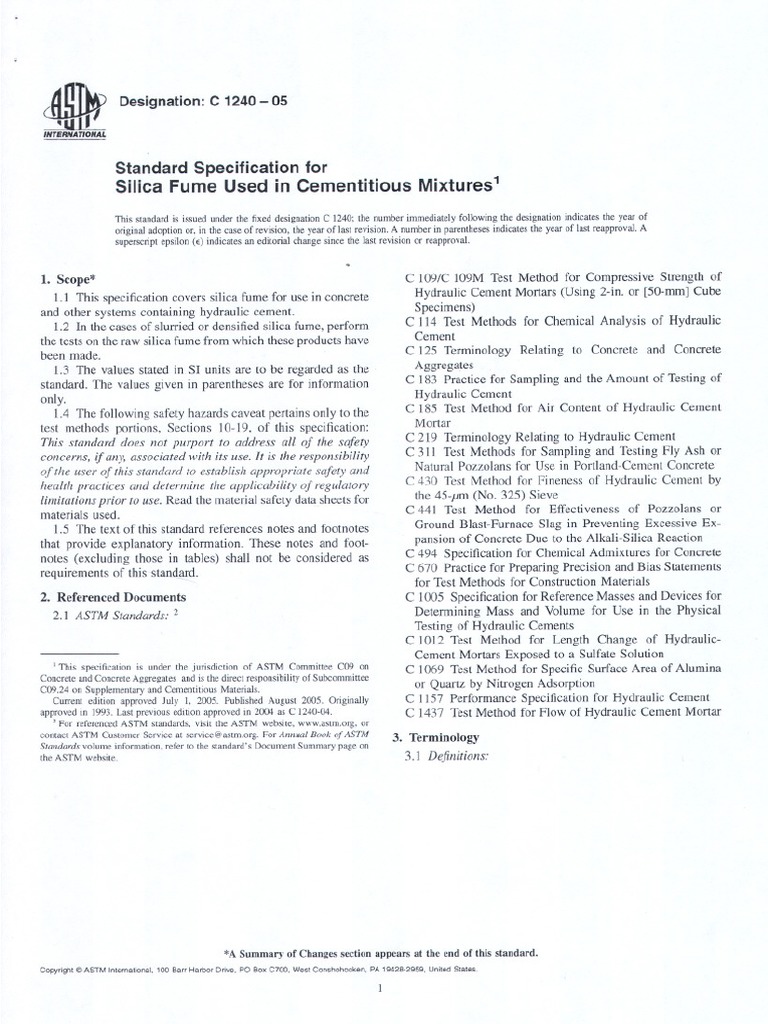 Astm C1240-05 | PDF