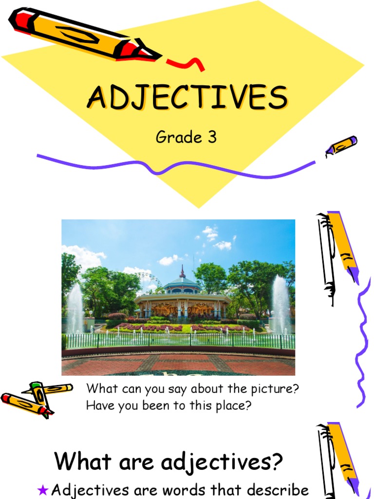 Adjectives Worksheet for Grade 3 | PDF | Adjective | Noun