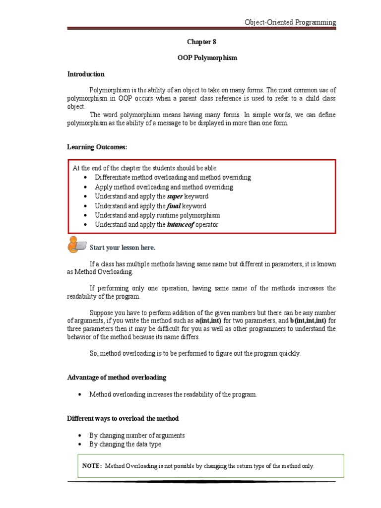 Module 8 Oop Download Free Pdf Method Computer Programming Inheritance Object Oriented