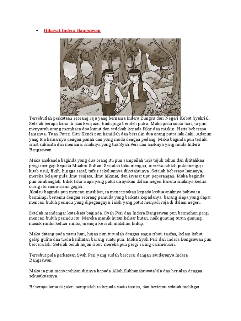 Hikayat Indera Bangsawan Kisah Petualangan Dua Bersaudara Mencari