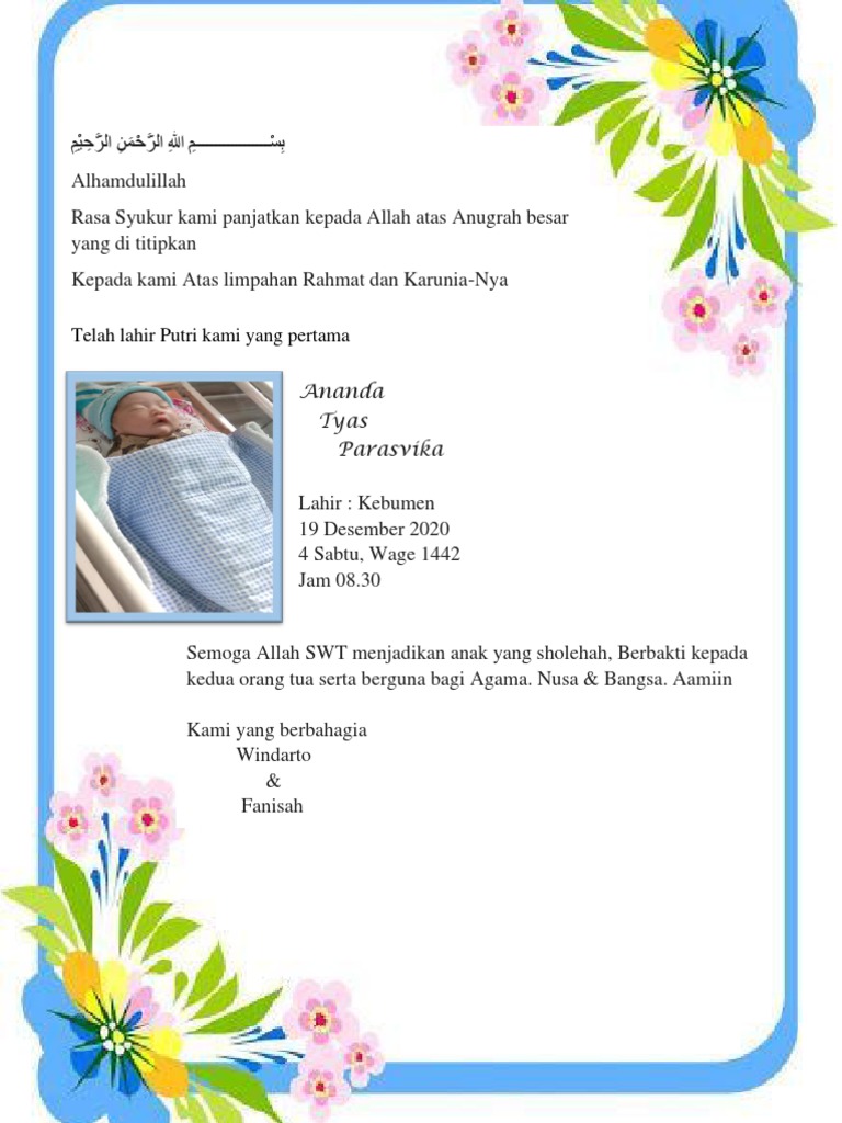 Undangan Kelahiran Anak Edit | PDF