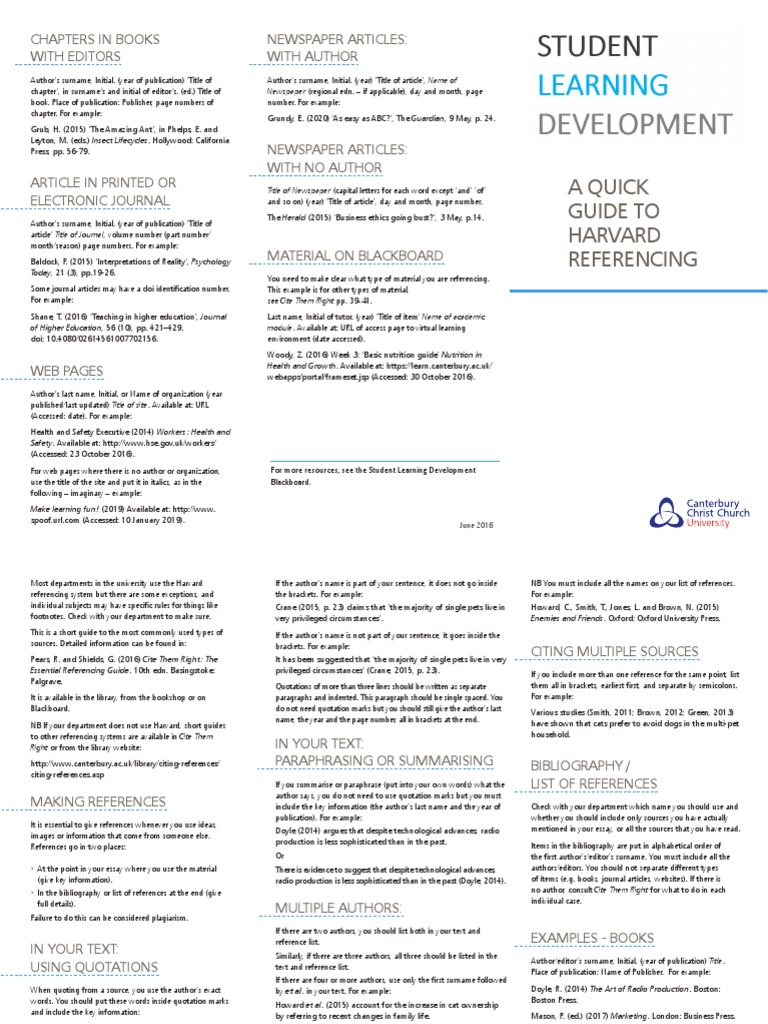 Harvard Referencing Guide | PDF | Paragraph | Books
