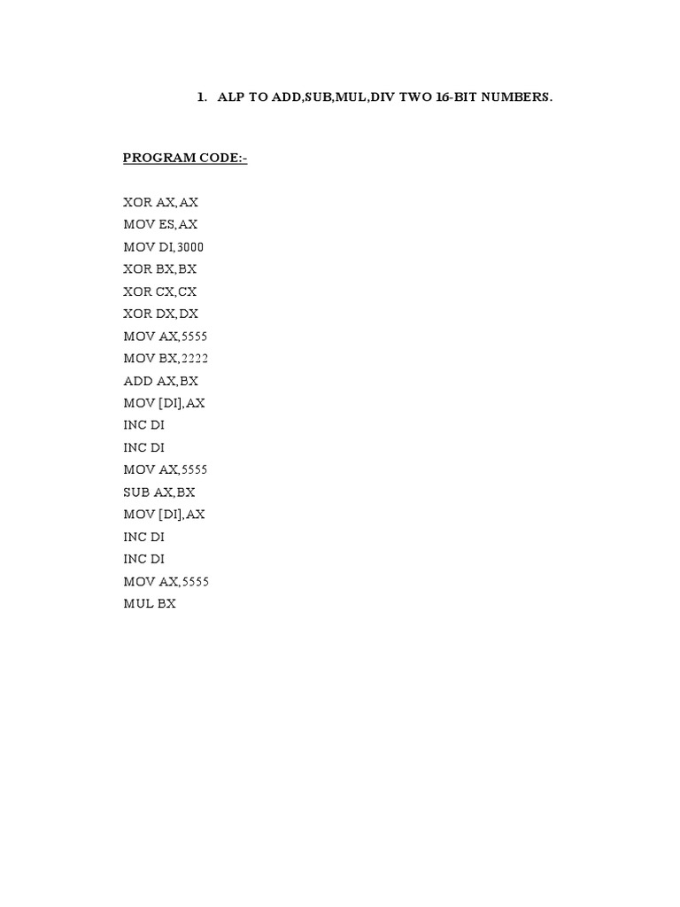 Assembly Language Programming 8086 | PDF | Computer Science | Computer ...