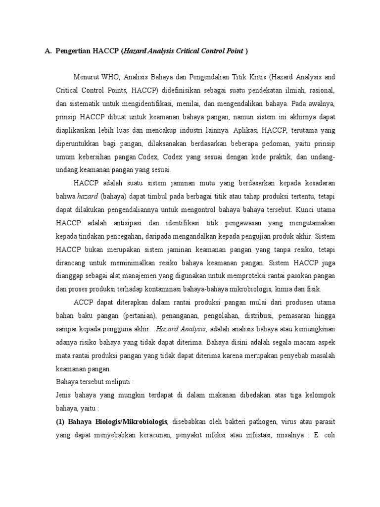 HACCP | PDF