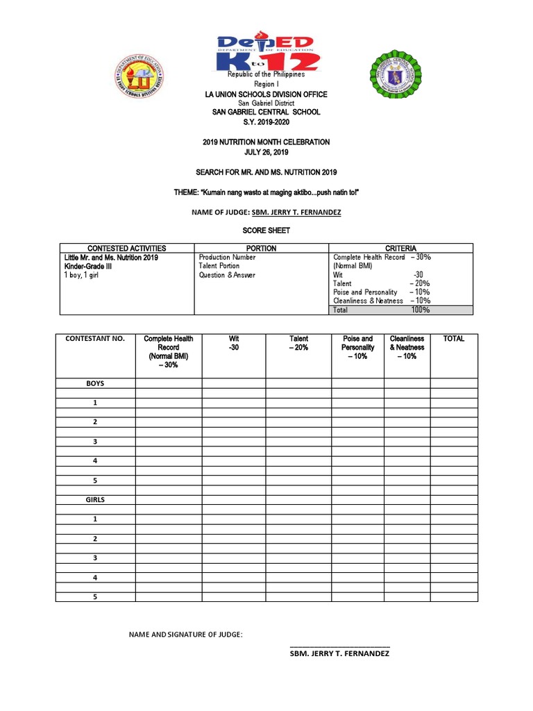 Criteria For Mr. and MS | PDF