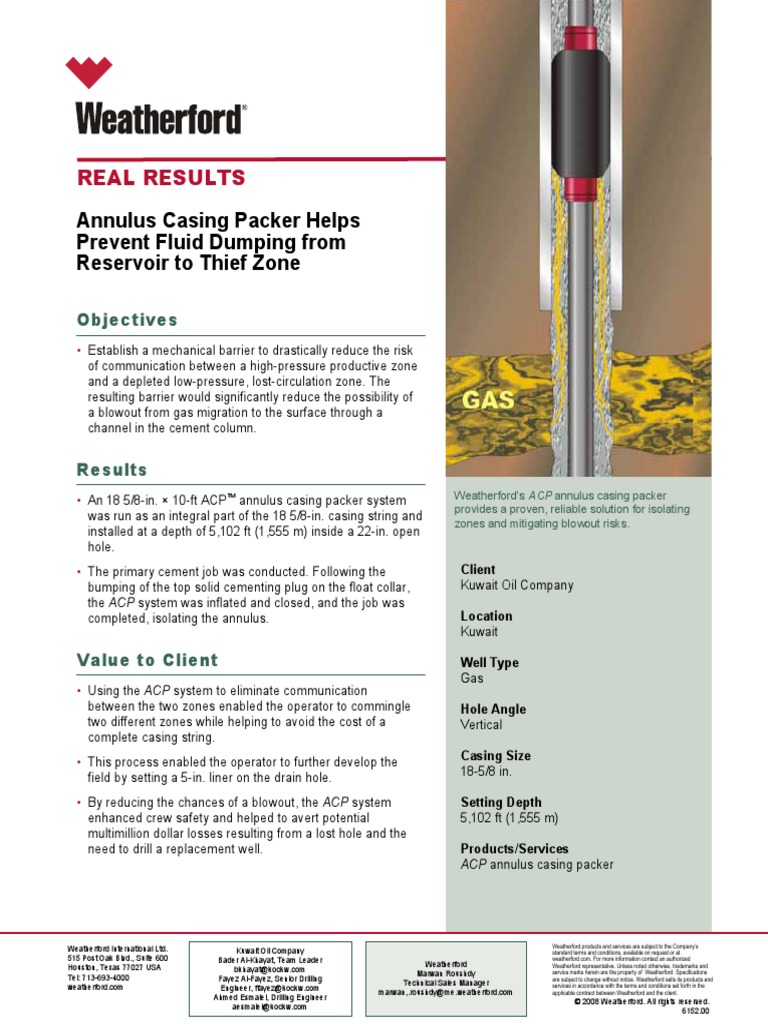 Annulus Casing Packer Helps Prevent Fluid Dumping From Reservoir To ...