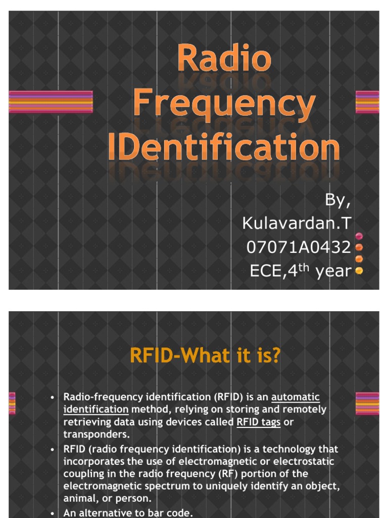 Rfid Pdf Radio Frequency Identification Telecommunications