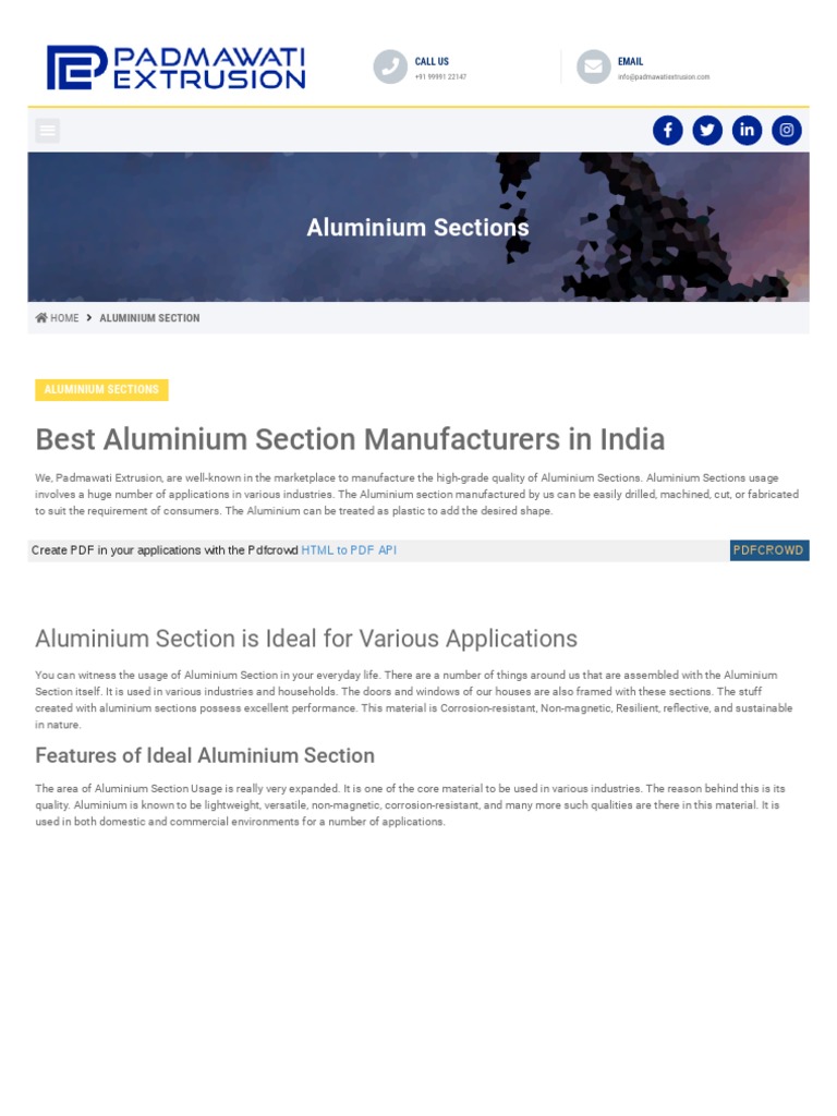 Aluminium Profile Section | PDF
