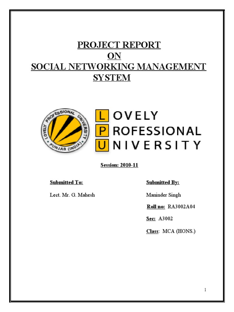 Social Networking Mangment System | PDF | Software Testing | Databases