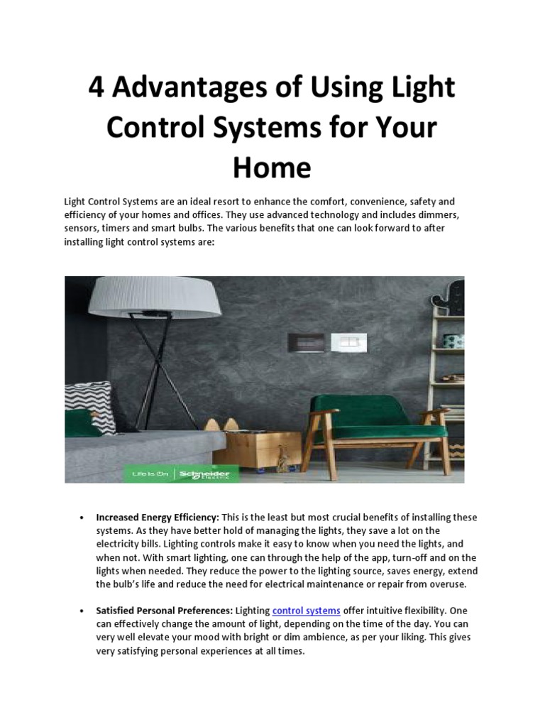 4 Advantages of Using Light Control Systems For Your Home | PDF