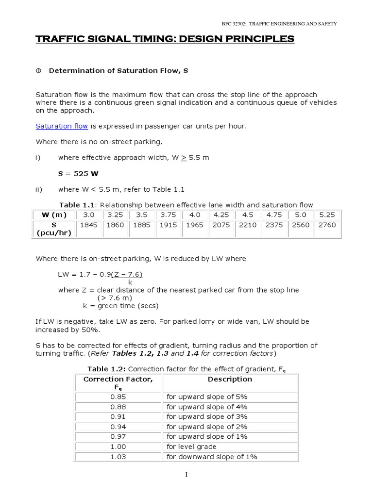 Traffic Signal Design | PDF | Traffic | Intersection (Road)