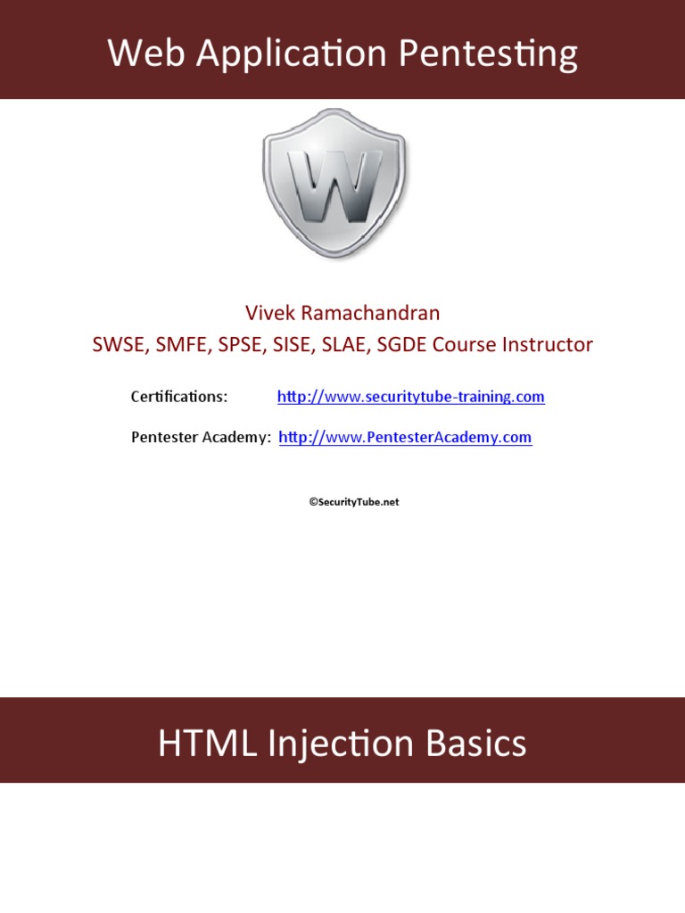 019 HTML Injection Basics | PDF