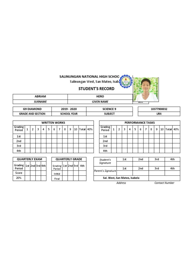 Individual Grading Sheet | PDF