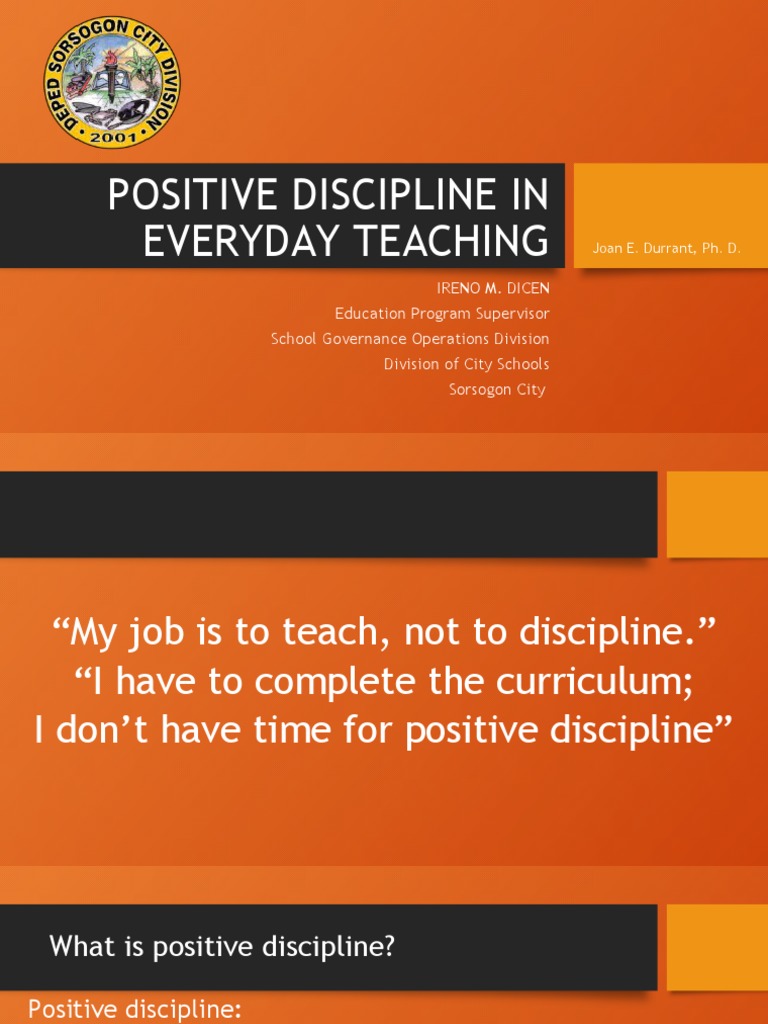 Positive Discipline in Everyday Teaching | PDF | Child Development ...