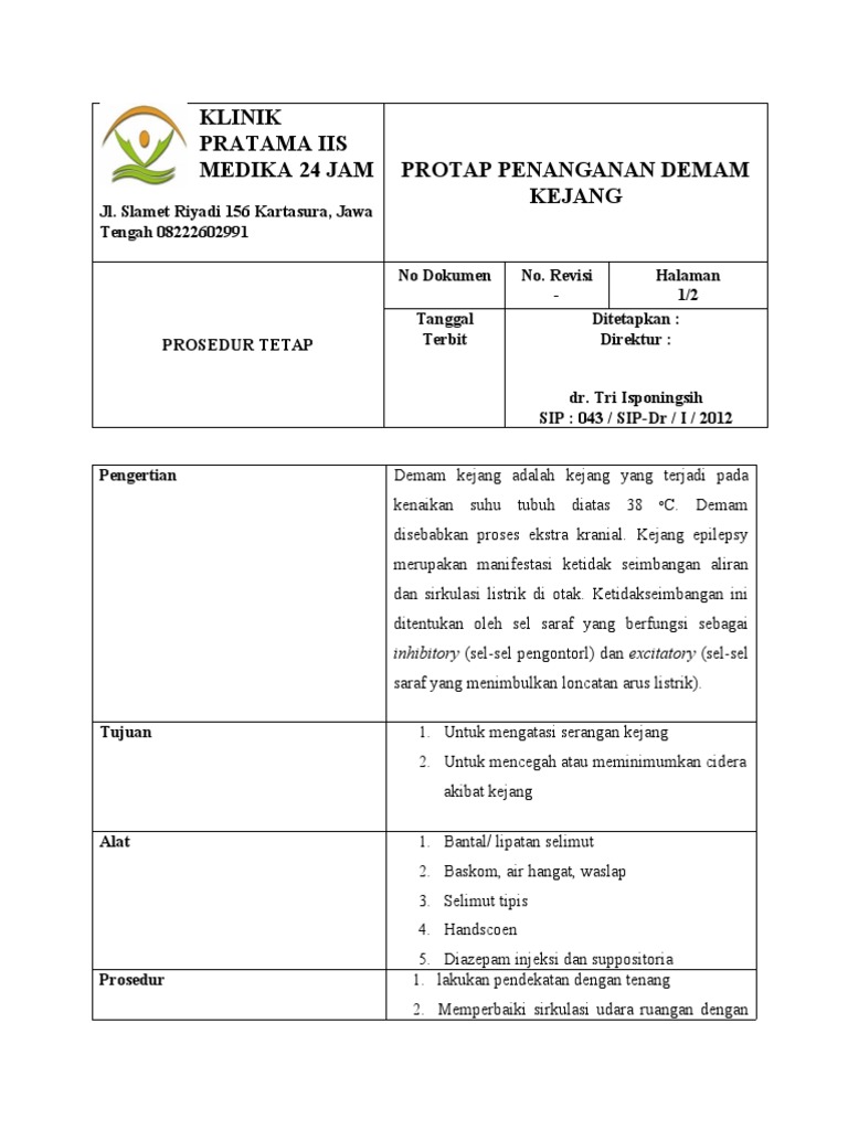 Protap Demam Kejang Dan Syok Anafilatik | PDF