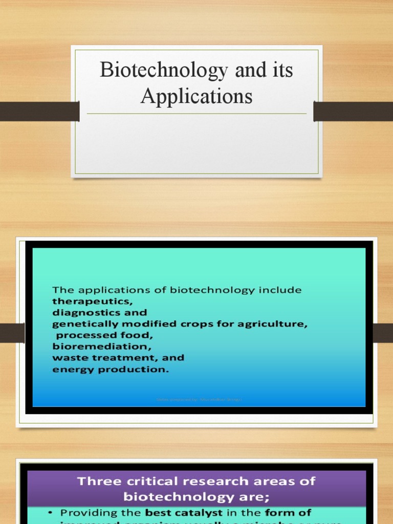 Biotechnology and Its Applications | PDF | Genetic Engineering ...