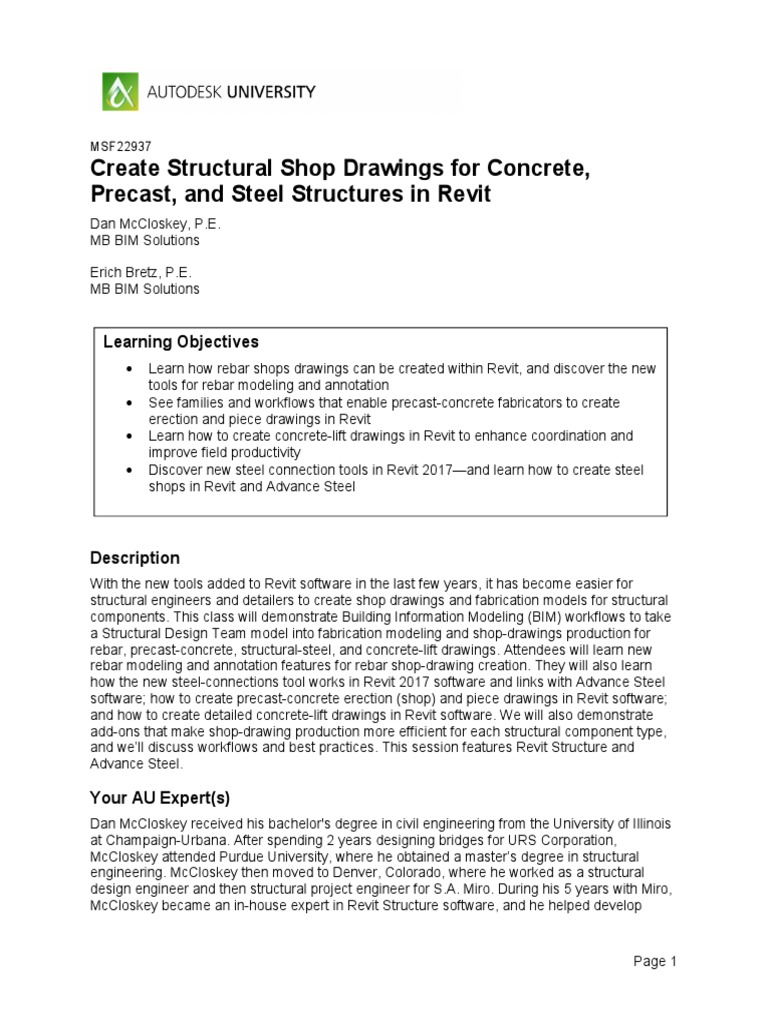 Revit - Concrete - Detailing PDF | PDF | Autodesk Revit | Building ...