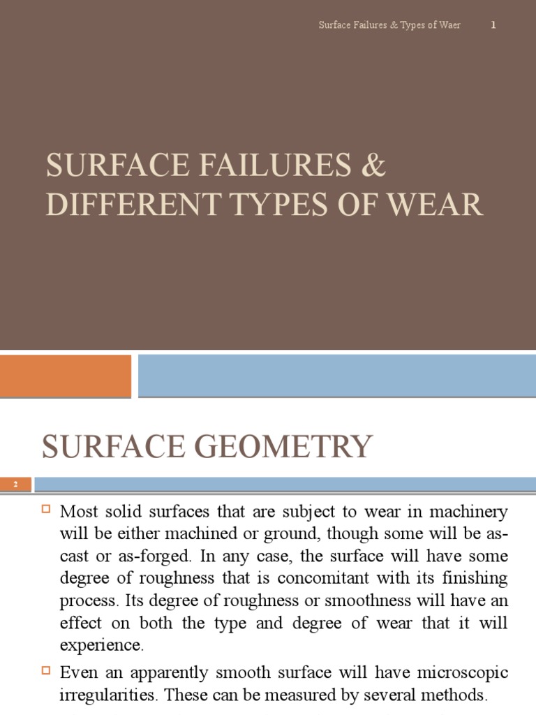 Types of Surface Wear and Failures | PDF | Wear | Abrasive