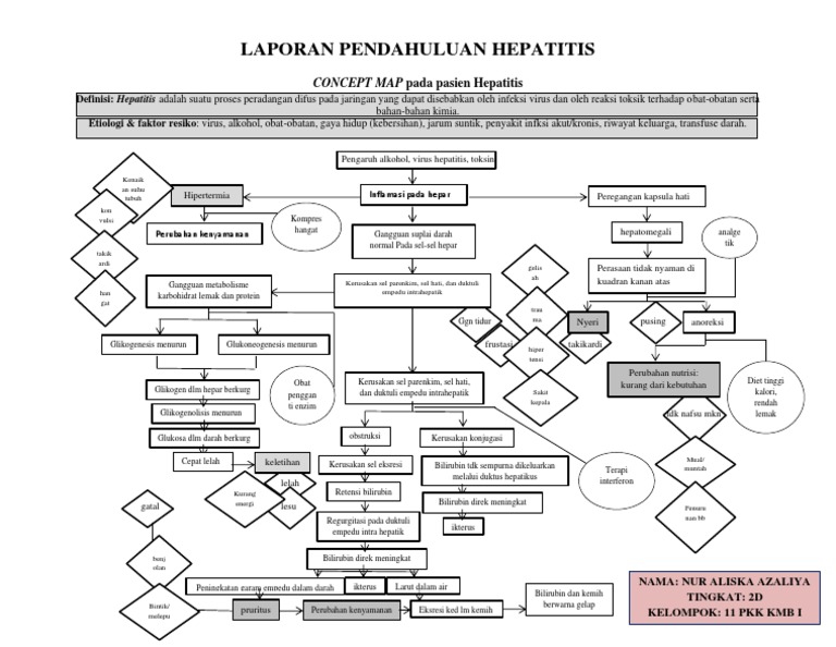 LP-CONCEPT MAP Hepatitis - Nur Aliska Azaliya PDF | PDF