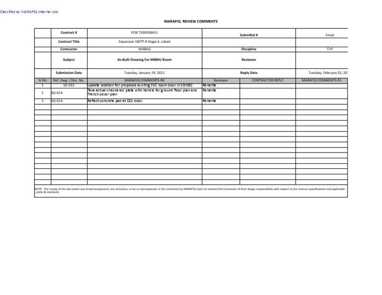 Comment Resolution Sheet | Download Free PDF | Written Communication ...