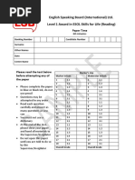 ESOL - Entry 3 - Reading Candidate Paper - Practice Paper B | PDF ...