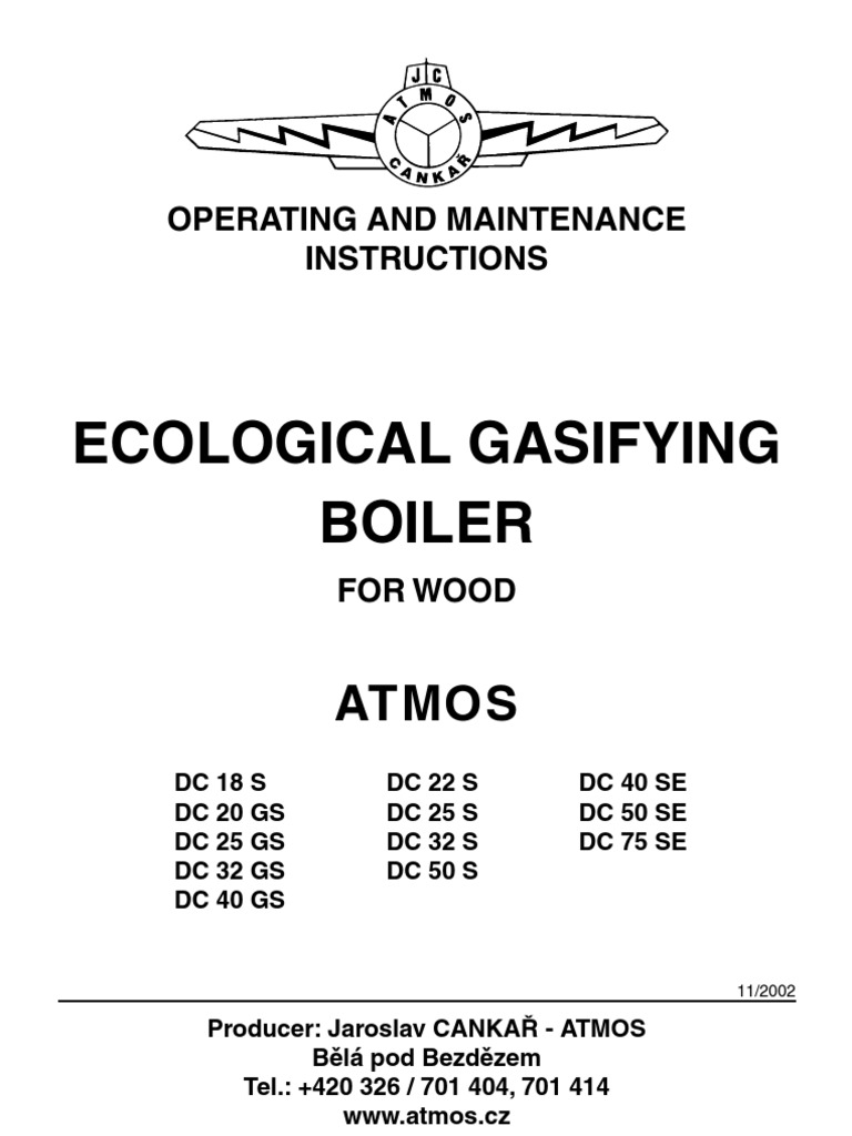 Atmos Wood Boiler Manual | PDF | Chimney | Boiler