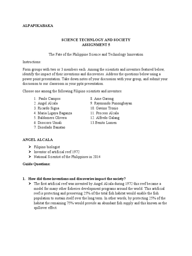 STS Assignment-5-The-fate-of-the-Philippine-Science-and-Technology-Innovation. | PDF | Ecology ...