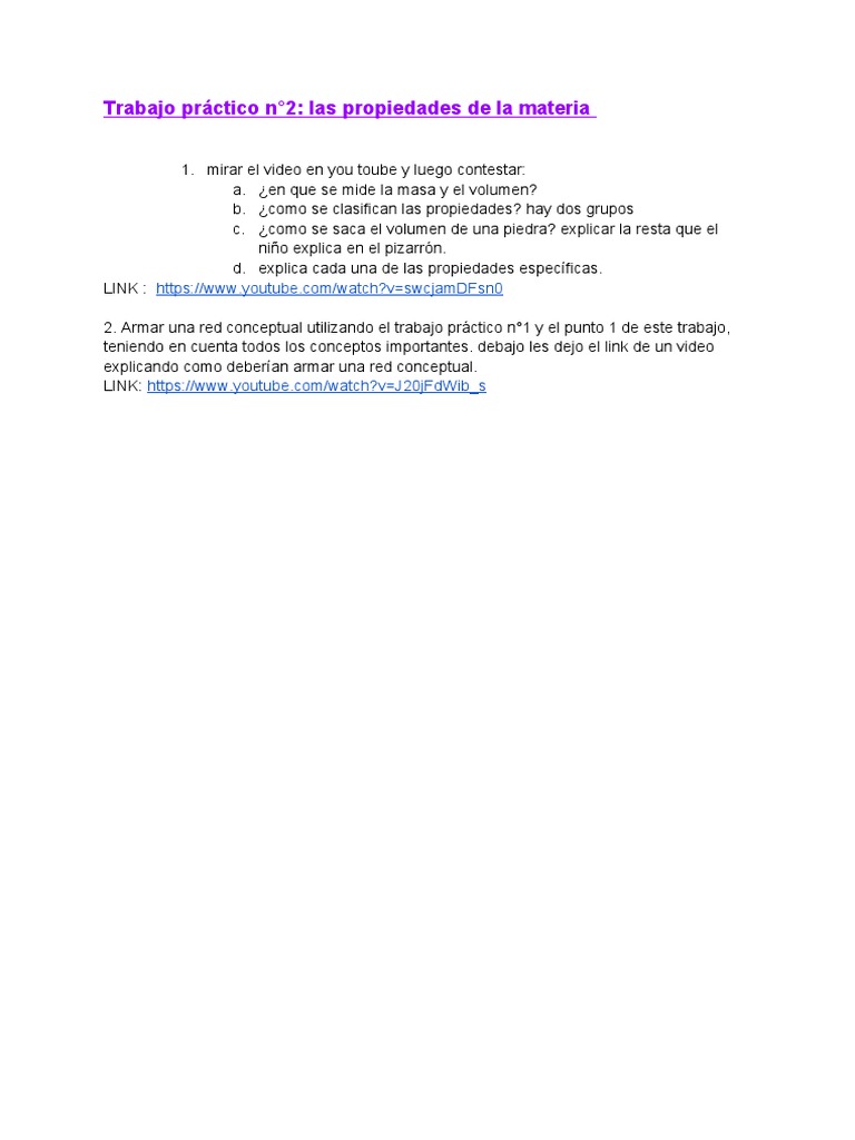 Trabajo Práctico N°2 - Las Propiedades de La Materia | PDF
