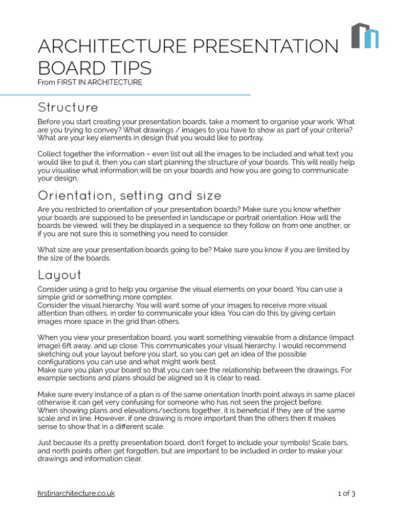 Architecture Presentation Board Tips | PDF | Drawing | Page Layout