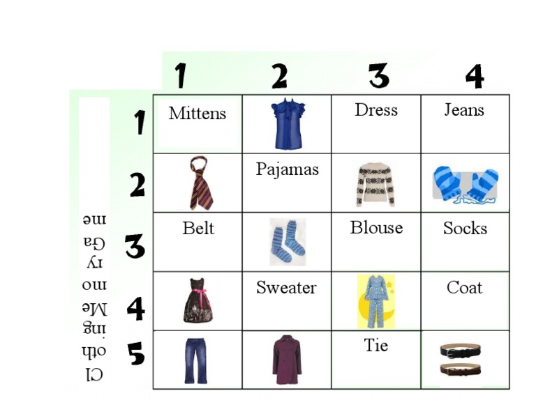 Clothing Memory Game | PDF
