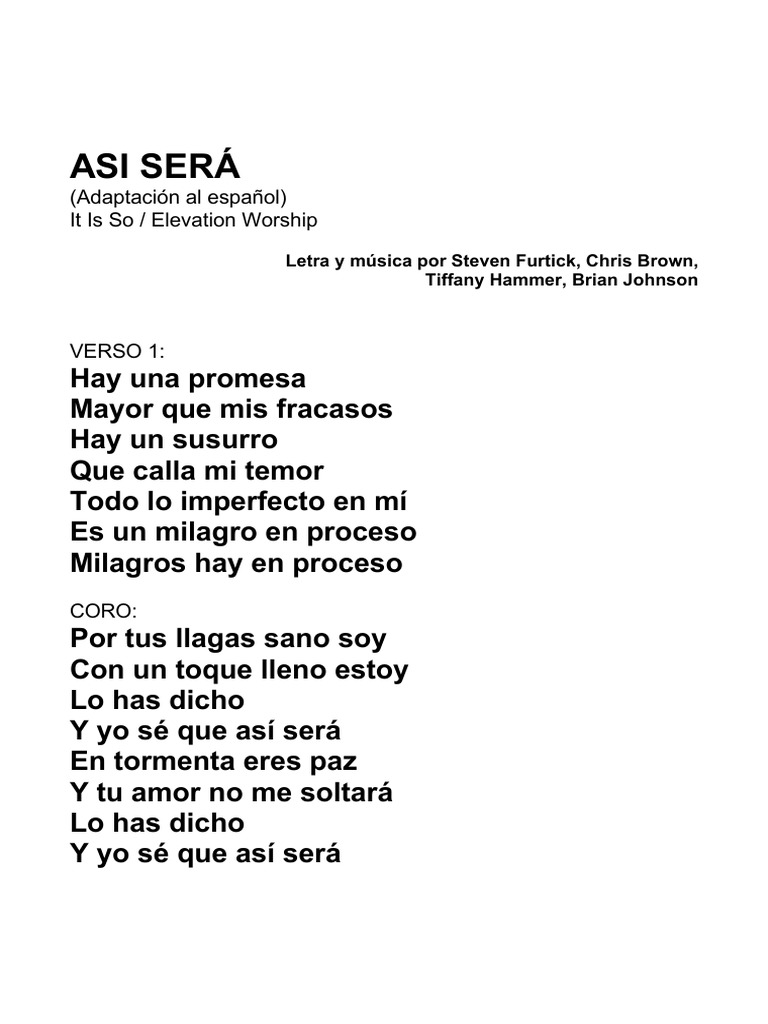 Asi Sera Letra PDF | PDF