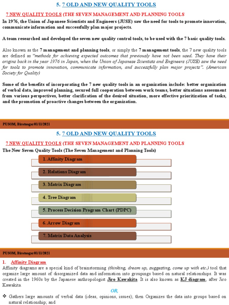 7 New Quality Tools (The Seven Management and Planning Tools | PDF ...