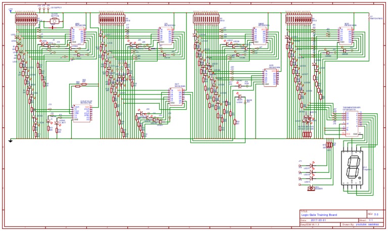 Schematic - Logic Gate Training Board - Logic Gate Education Board | PDF