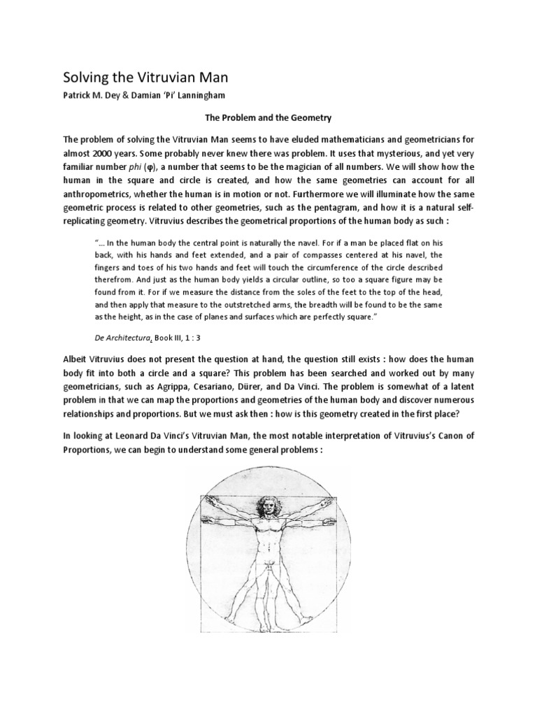 Solving The Vitruvian Man | PDF | Elementary Geometry | Geometry