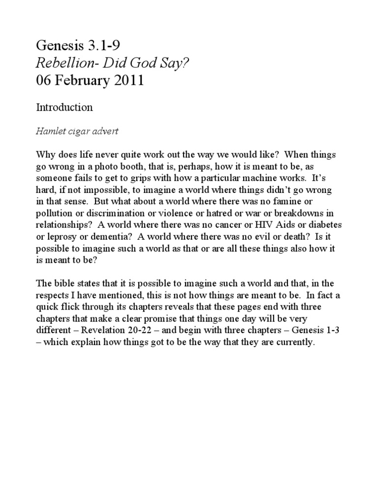 Genesis 3.1-7 | Adam And Eve | Garden Of Eden