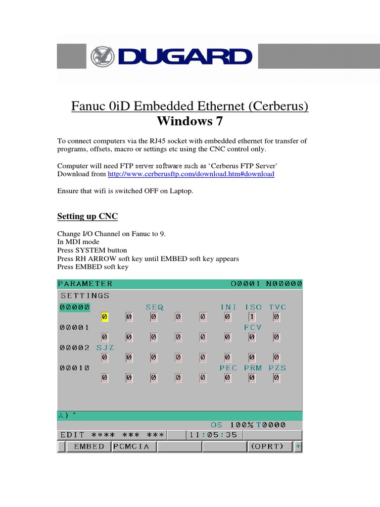 Fanuc 0iD-Windows 7 Embedded Ethernet (Cerberus) - Windows 7 | PDF | File Transfer Protocol | Ip ...