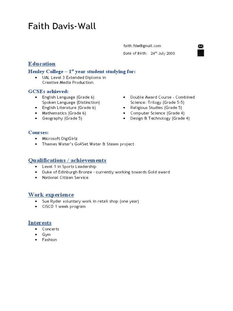 Faith Davis-Wall CV Edited | PDF