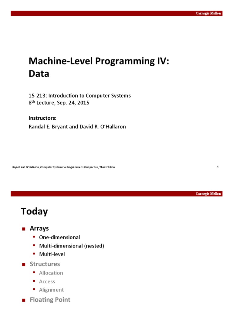 Machine Level Programming Iv Data Pdf Array Data Structure Computer Architecture 4509