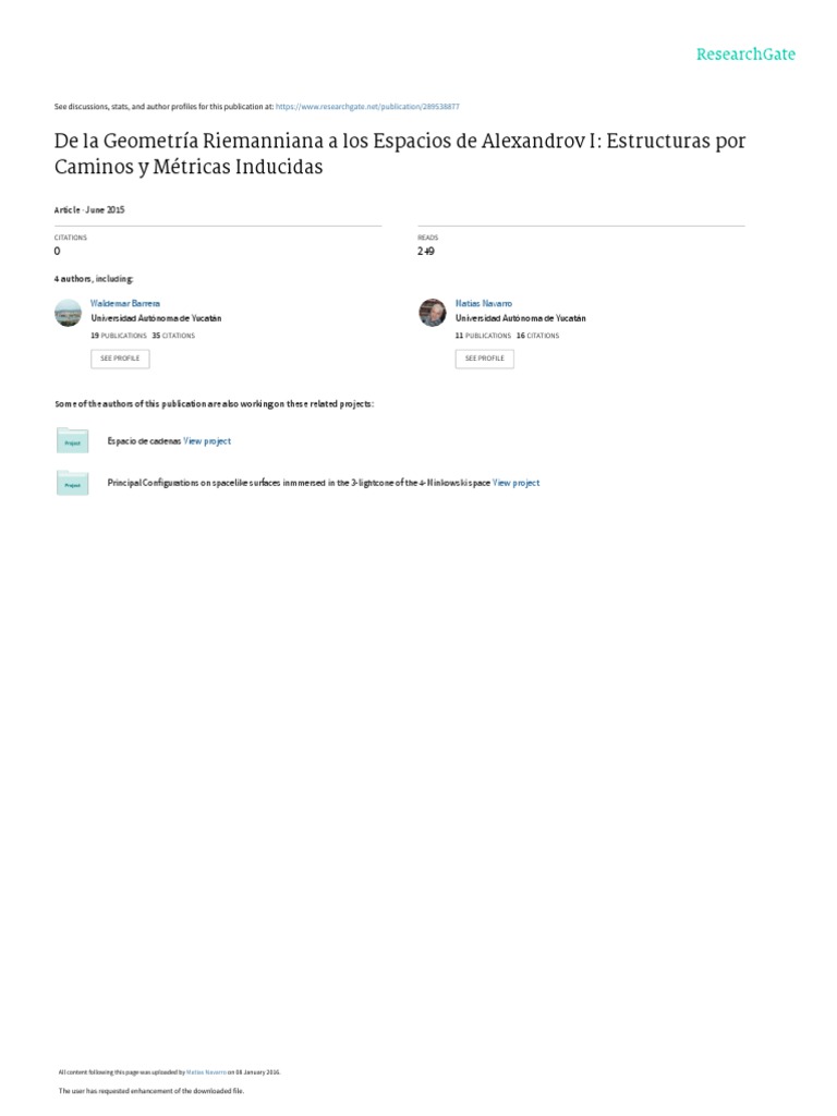 Riemannian Geometry to Alexandrov Spaces | PDF | Topology | Geometry