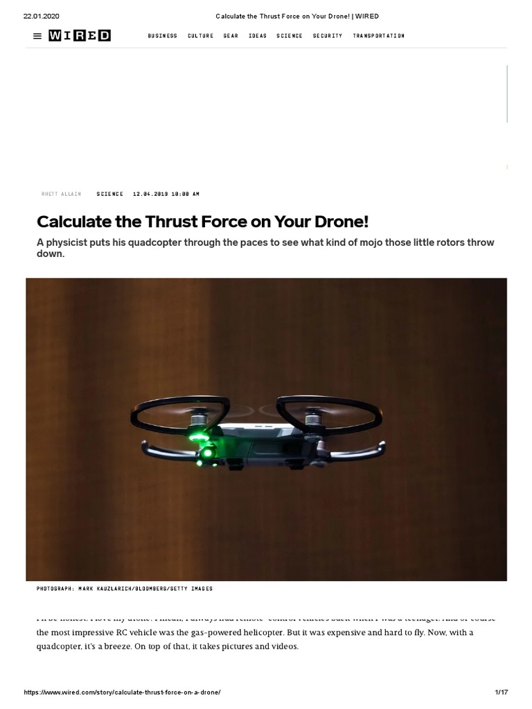 Drone Thrust Force Calculation Guide | PDF