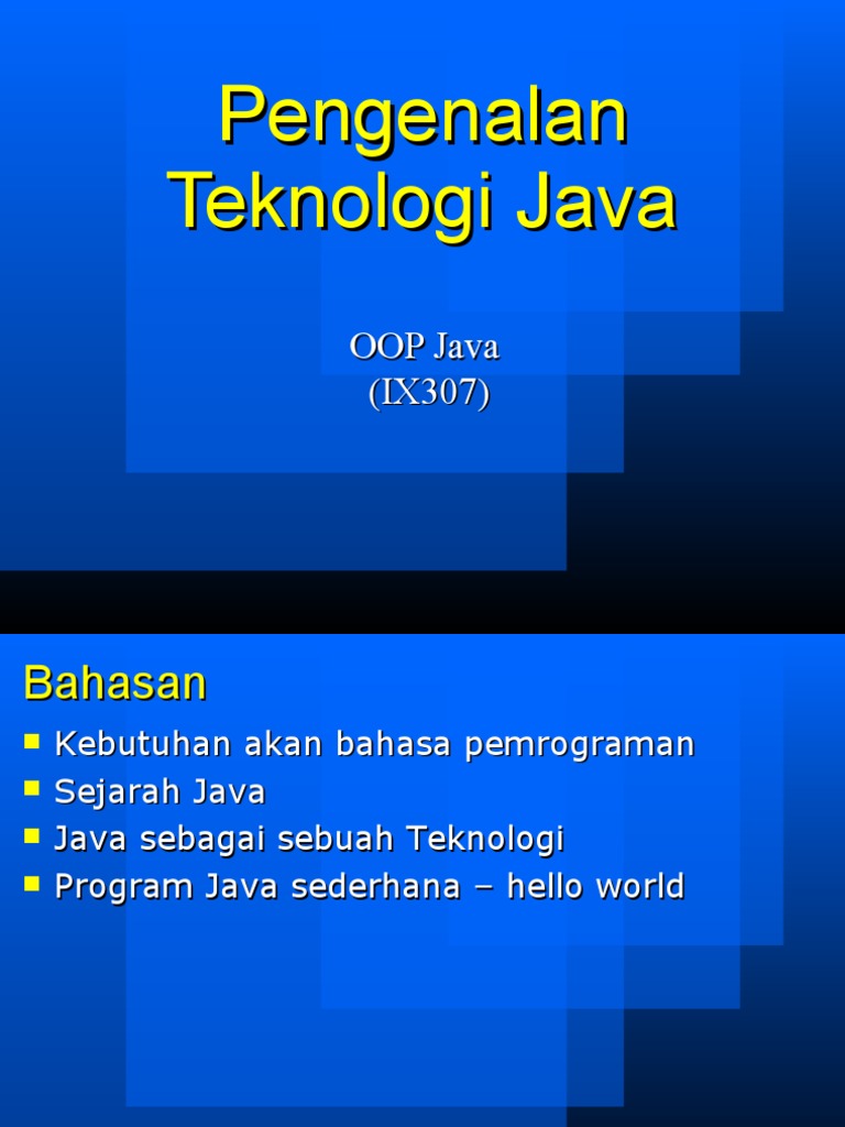 Pengenalan Teknologi Pemrograman Java | PDF