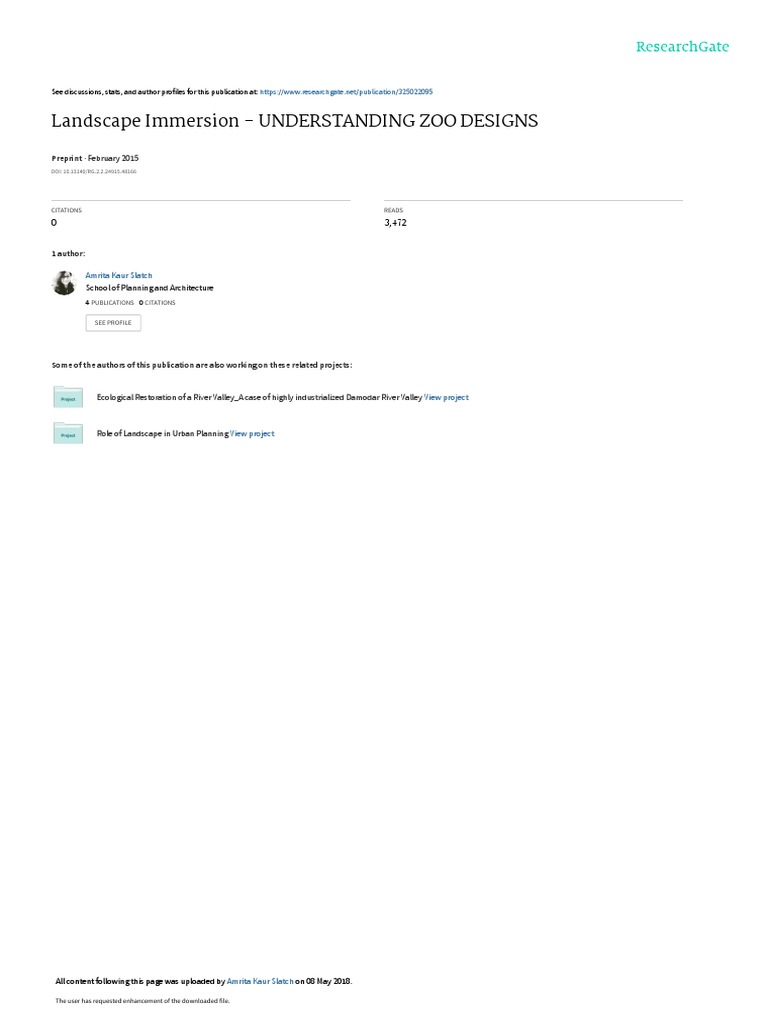 Landscape Immersion - UNDERSTANDING ZOO DESIGNS: February 2015 | PDF ...