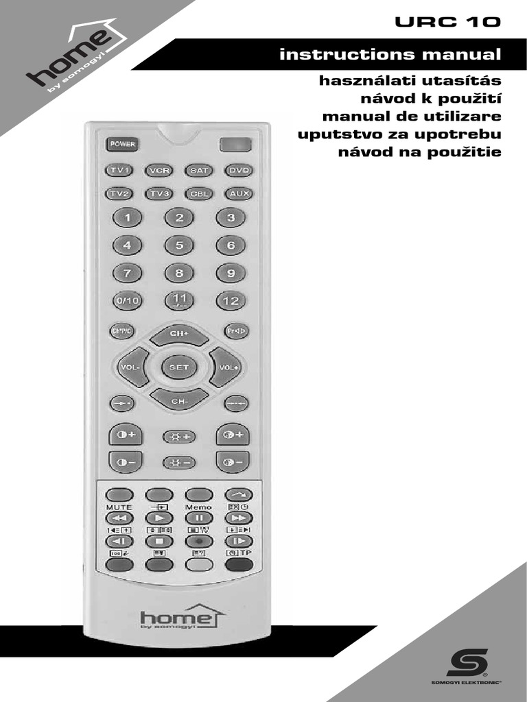 URC 10 Universal Remote Instructions | PDF | Remote Control ...