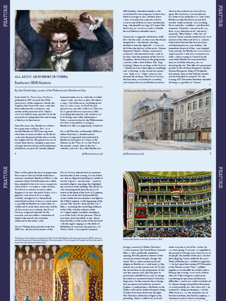 Beethoven 1808 Concert Programme Notes Philharmonia PDF | PDF | Ludwig ...