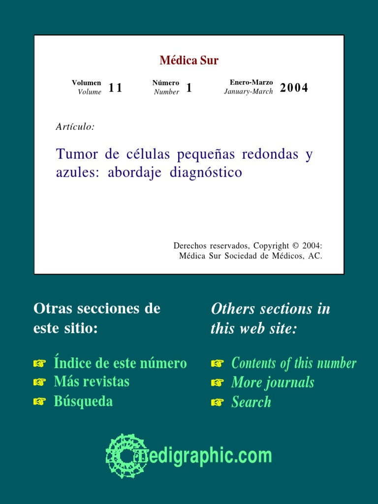 Tumor de Células Pequeñas Redondas y Azules 01 PDF | PDF | Cáncer | Sarcoma