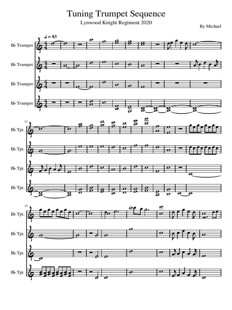 Tuning Trumpet Sequence-Score - and - Parts | PDF