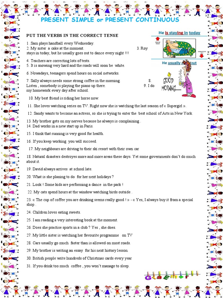 Presente Simple Vs Presente Continuo | PDF