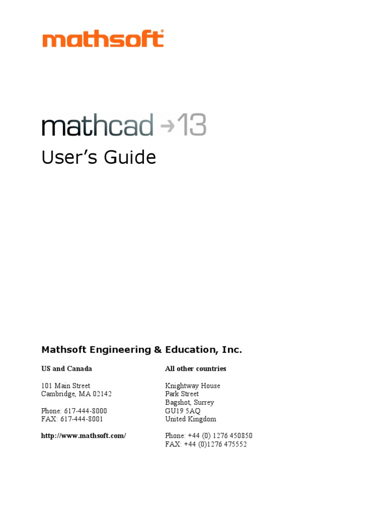 Mathcad Users Guide | PDF