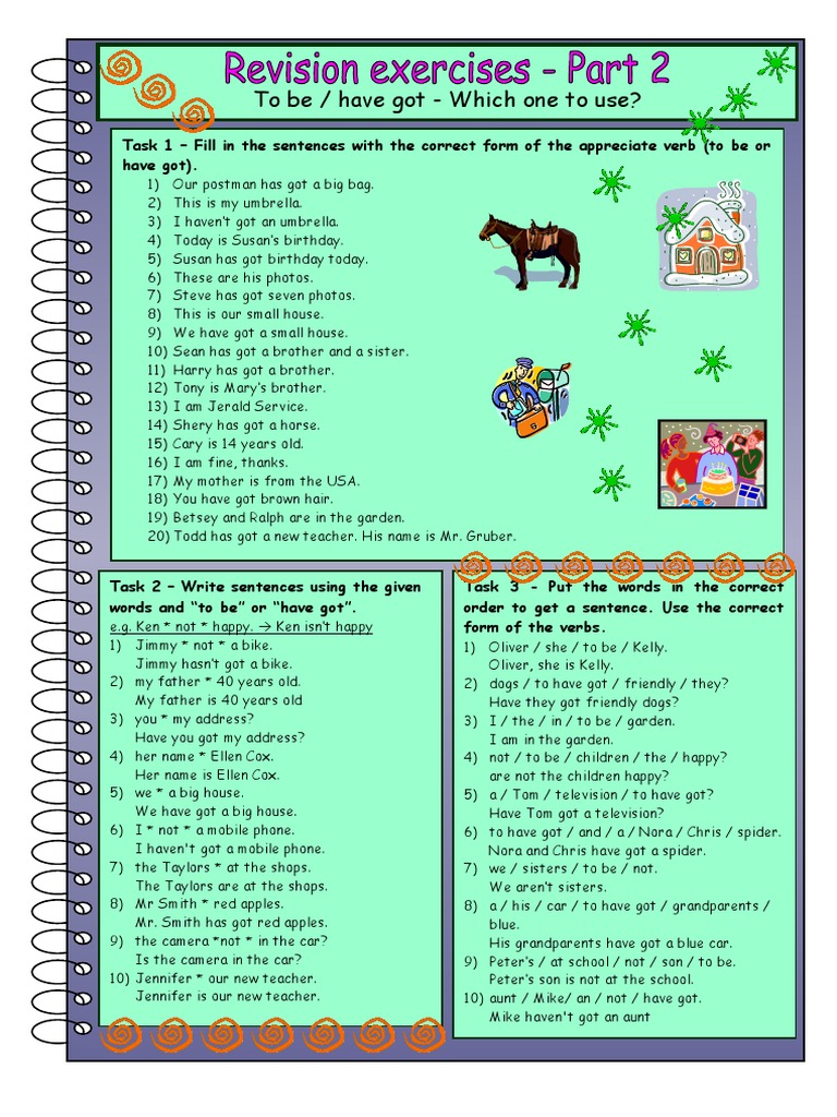 To Be and Have Got Exercises | PDF